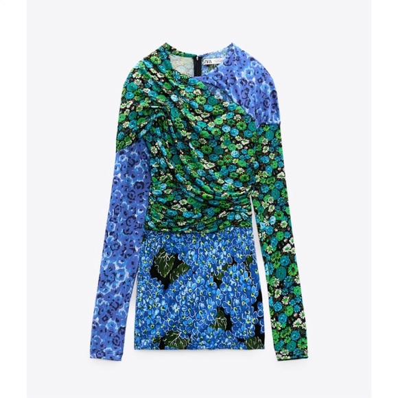 Zara | Tops | Zara Draped Print Top | Poshmark